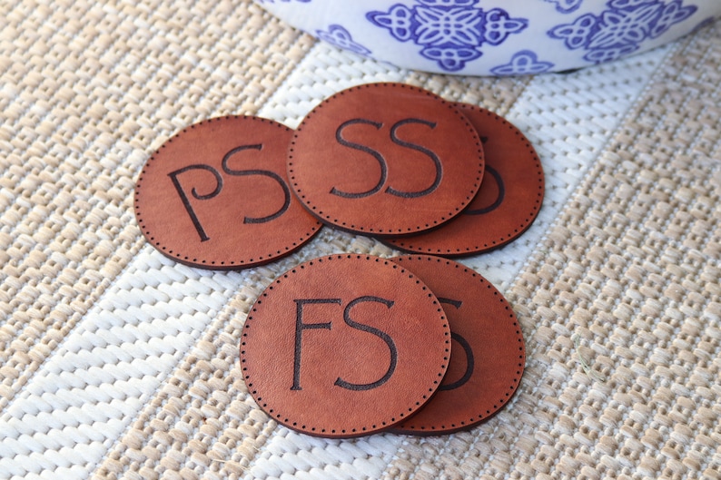 Circle Leather Patch Monogram Leather Patch Backpack - Etsy