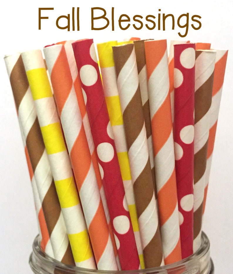 Fall Paper Straws Thanksgiving Paper Straws Cake Pop | Etsy