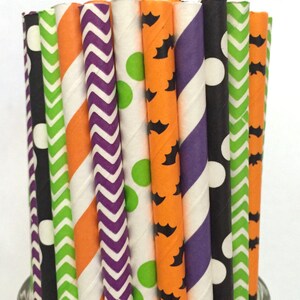 Spider Paper Straws Halloween Straws Cake Pop Sticks Drinking Straws - Etsy