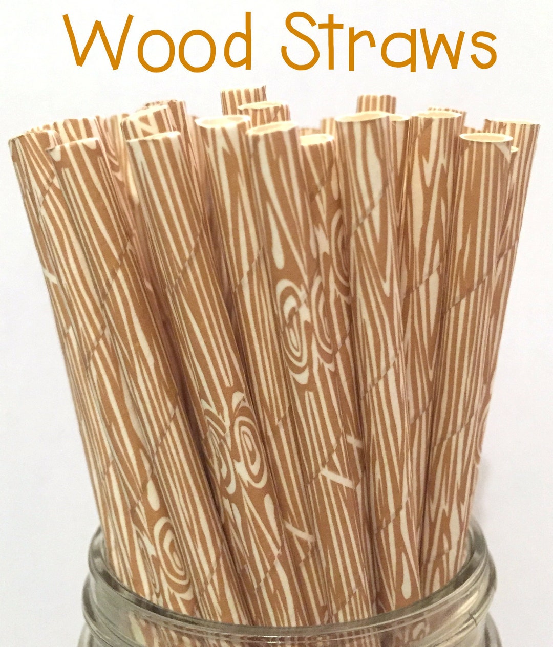 Wood Grain Paper Straws Wood Grain Straws Wood Grain Cake Pop Sticks ...
