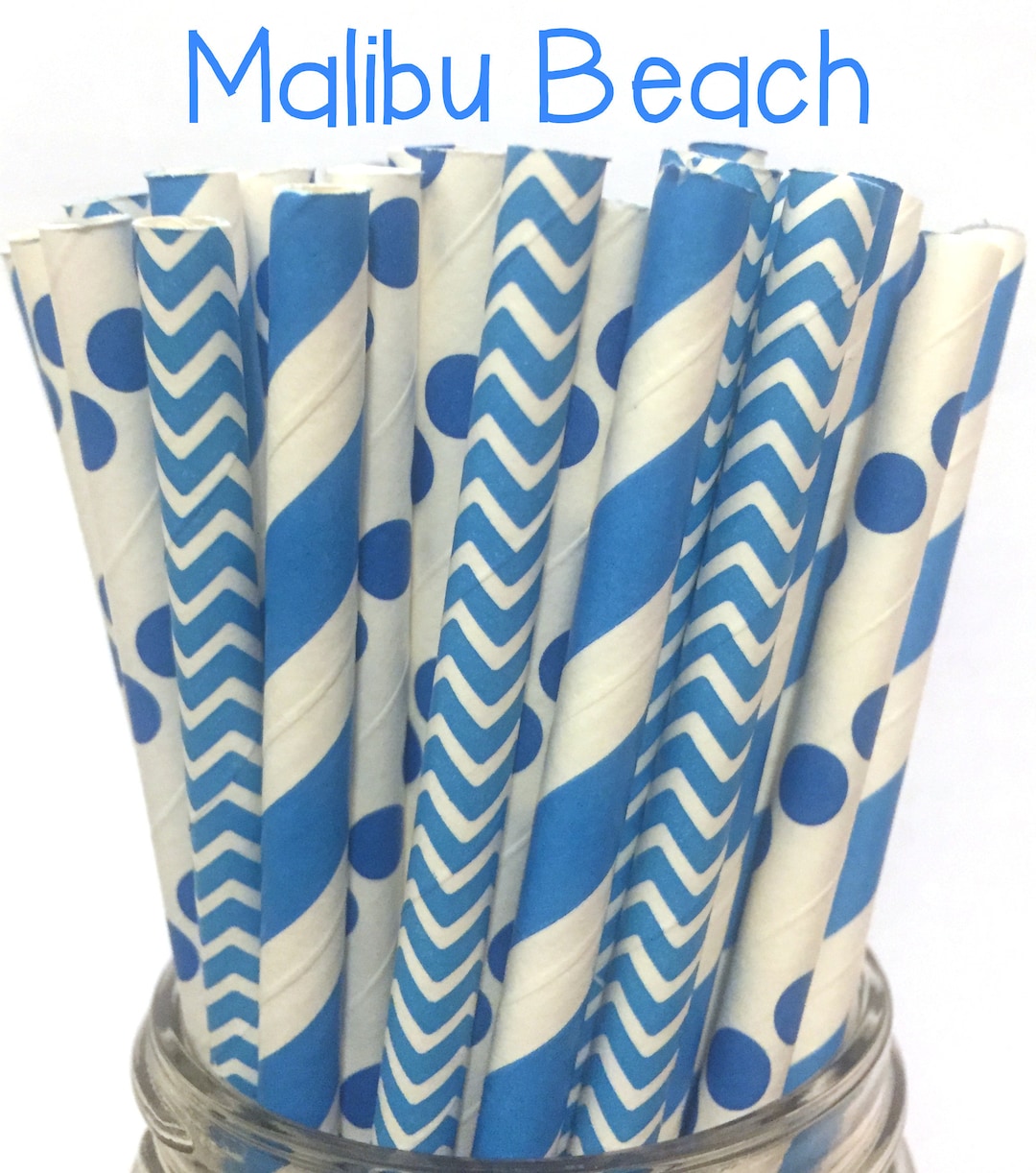 Bright Blue Paper Straws - Blue Straws - Blue Cake Pop Sticks ...
