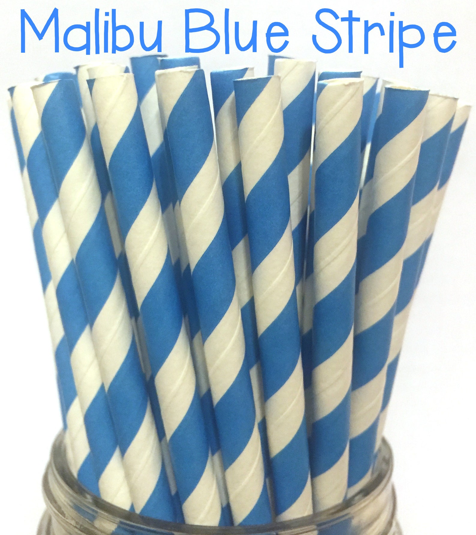 Bright Blue Paper Straws Blue Straws Blue Cake Pop Sticks | Etsy