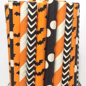 Spider Paper Straws Halloween Straws Cake Pop Sticks Drinking Straws - Etsy