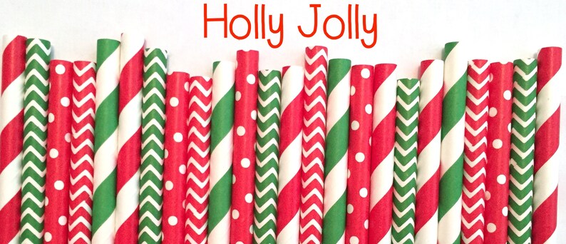 Christmas Paper Straws - Green/red Christmas Straws - Cake Pop Sticks ...