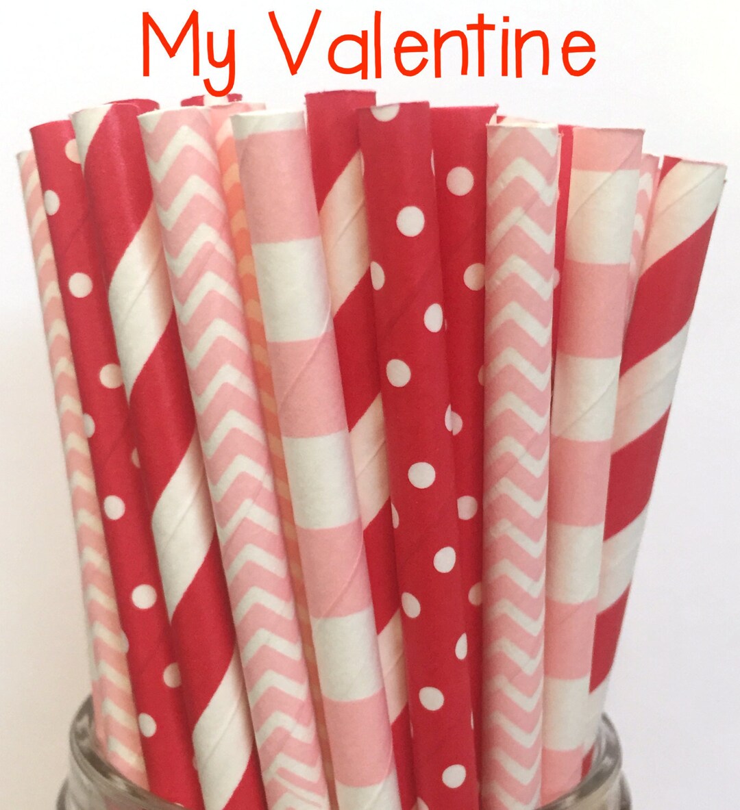Valentine's Day - Pink and Red Paper Straws - Red/pink Straws - Cake ...
