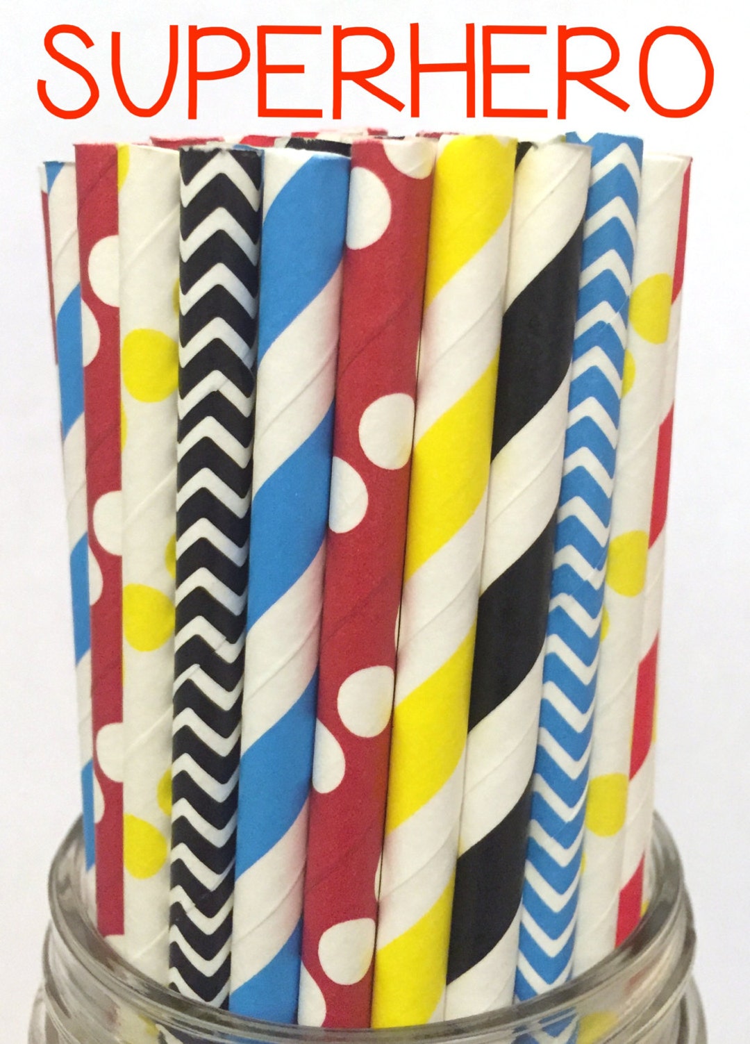 Superhero Paper Straws Superhero Straws Cake Pop Sticks - Etsy