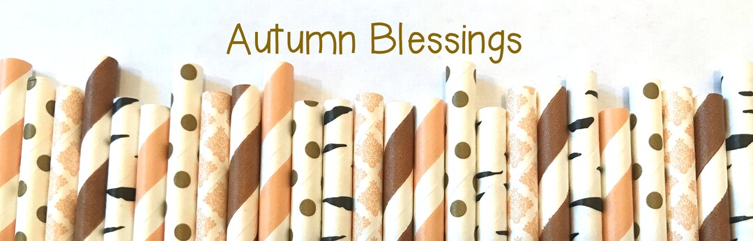 Fall Paper Straws- Peach, Birch, Brown, Gold Straws - Cake Pop Sticks ...