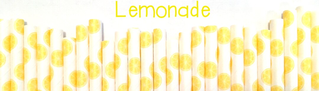 Lemon Straws - Lemon Paper Straws - Cake Pop Sticks - Drinking Straws ...