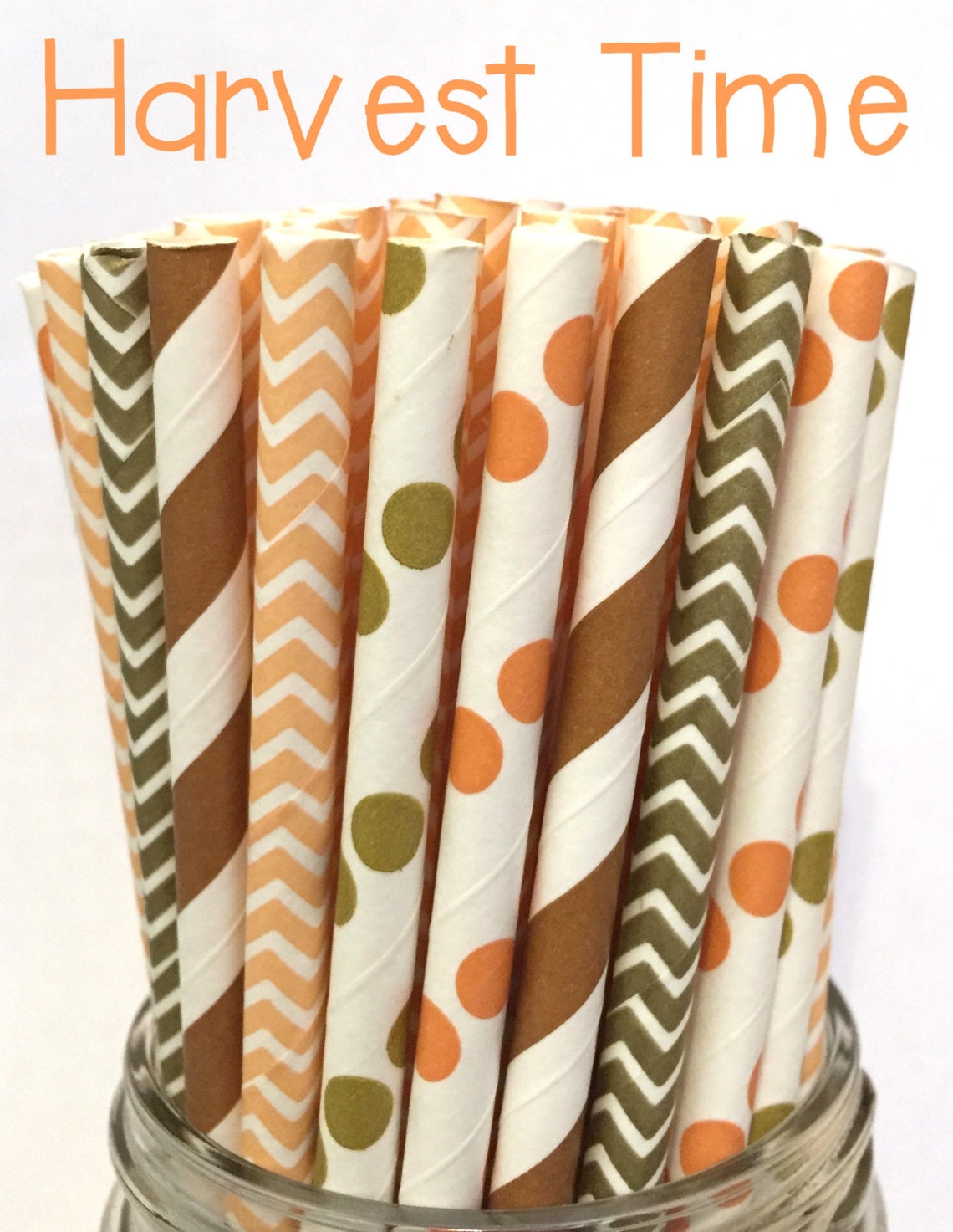 Fall Paper Straws Chevron Stripe Peach Straws Cake Pop | Etsy
