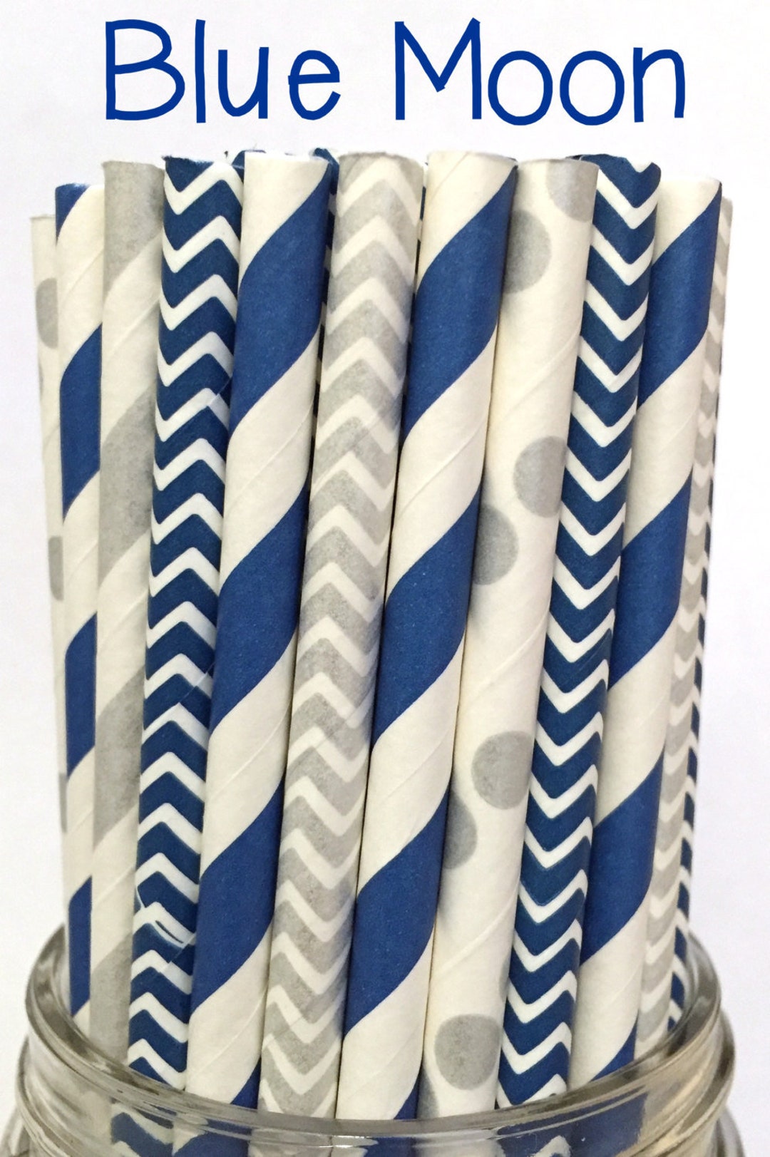 Blue and Silver Straws - Silver and Blue Straws - Cake Pop Sticks ...