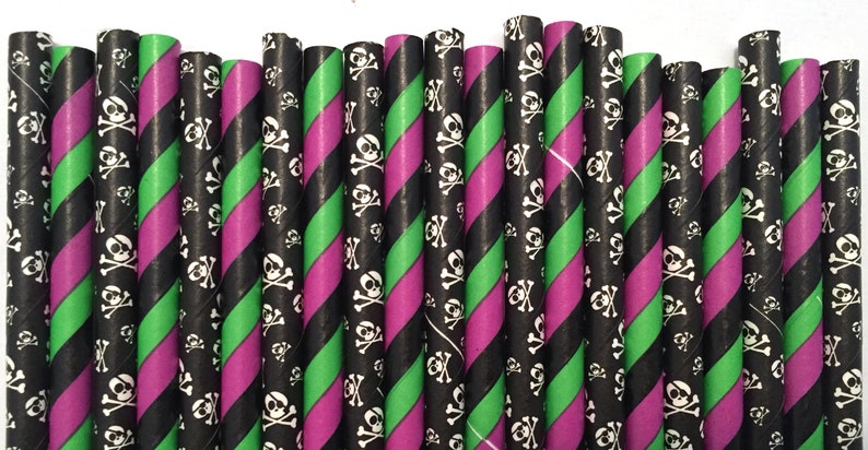 Spider Paper Straws Halloween Straws Cake Pop Sticks | Etsy