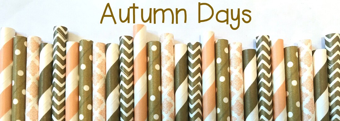 Fall Paper Straws - Chevron Stripe - Peach Straws - Cake Pop Sticks ...