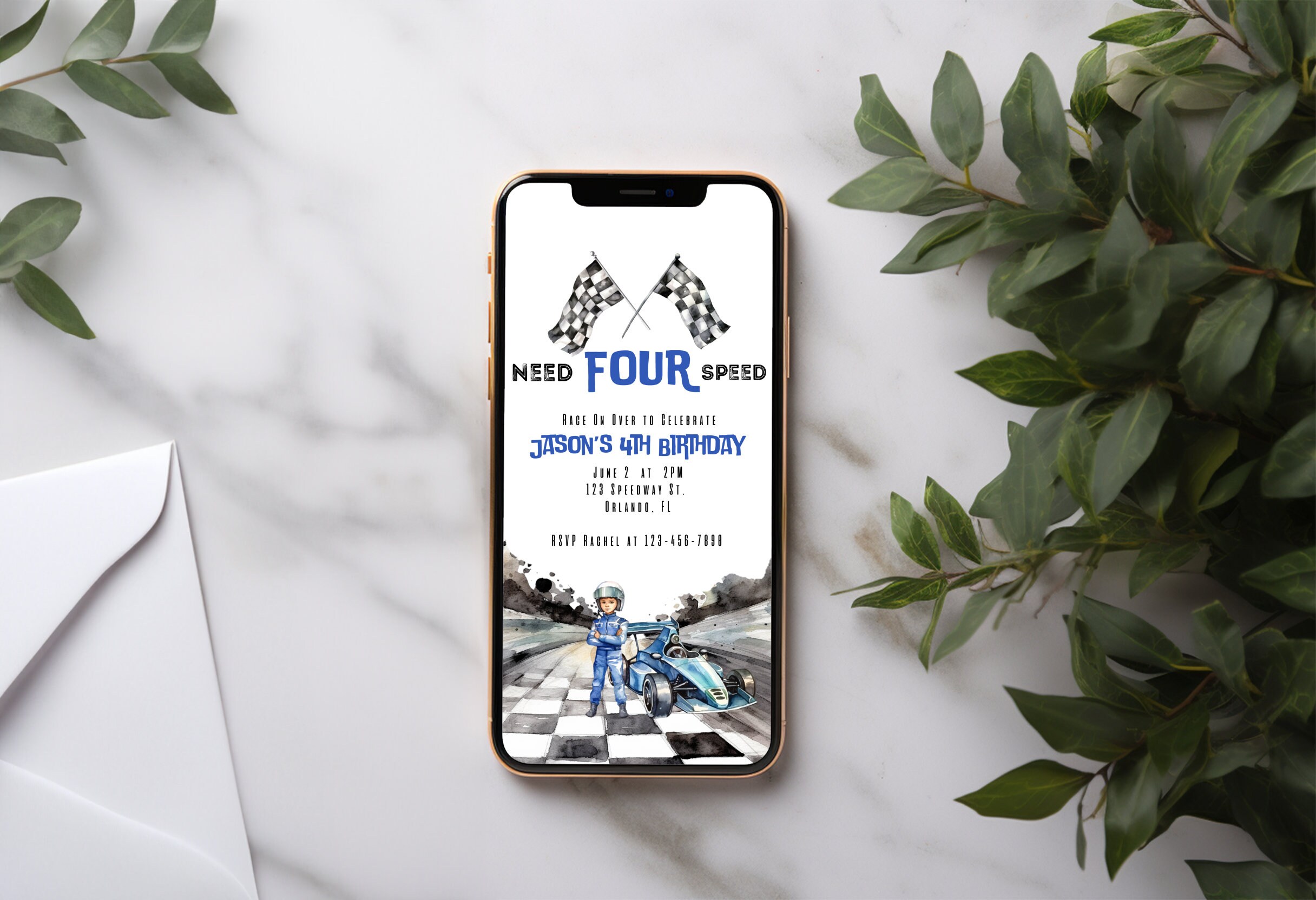 Racing Birthday Invitation - Etsy