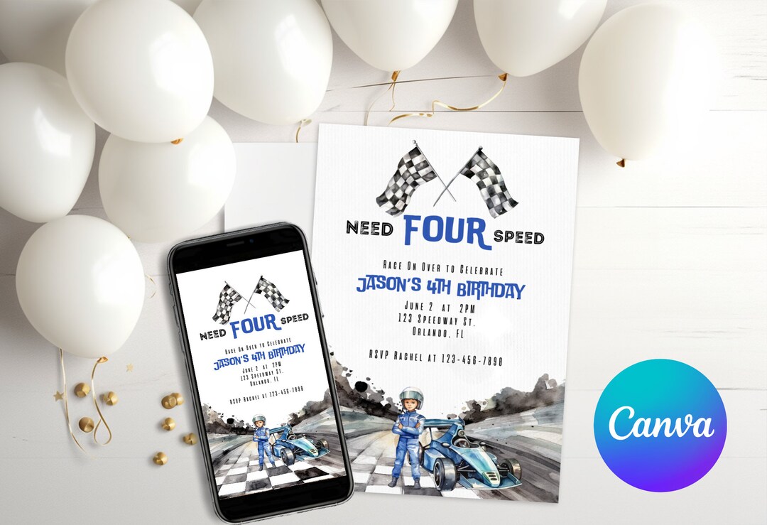 Racing Birthday Invitation - Etsy