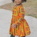 Orange Kente Dress, African Print Dress, Toddler Dress, Black History ...