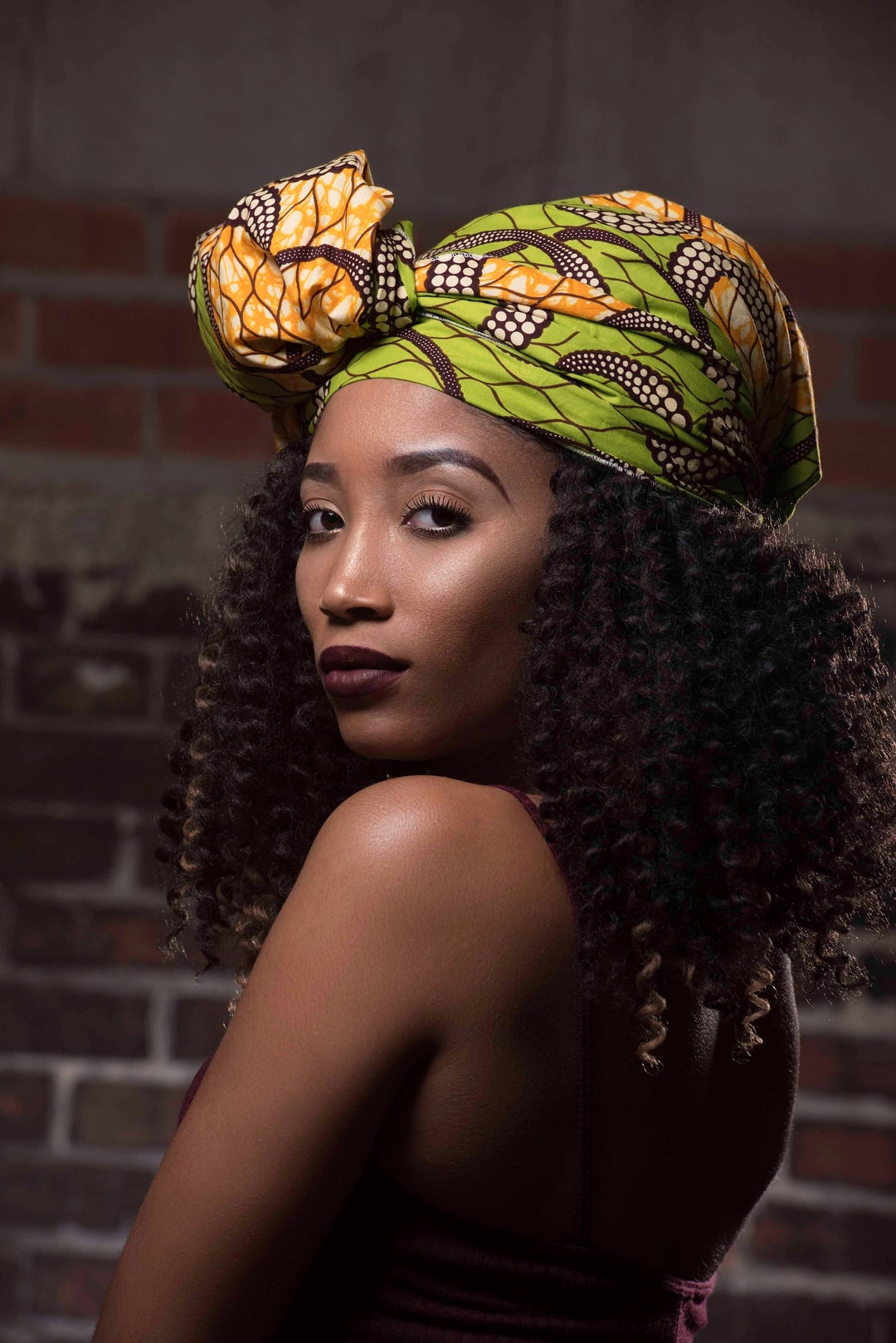 Green African Head Wrap, African Print, Mommy and Me, Juneteenth ...