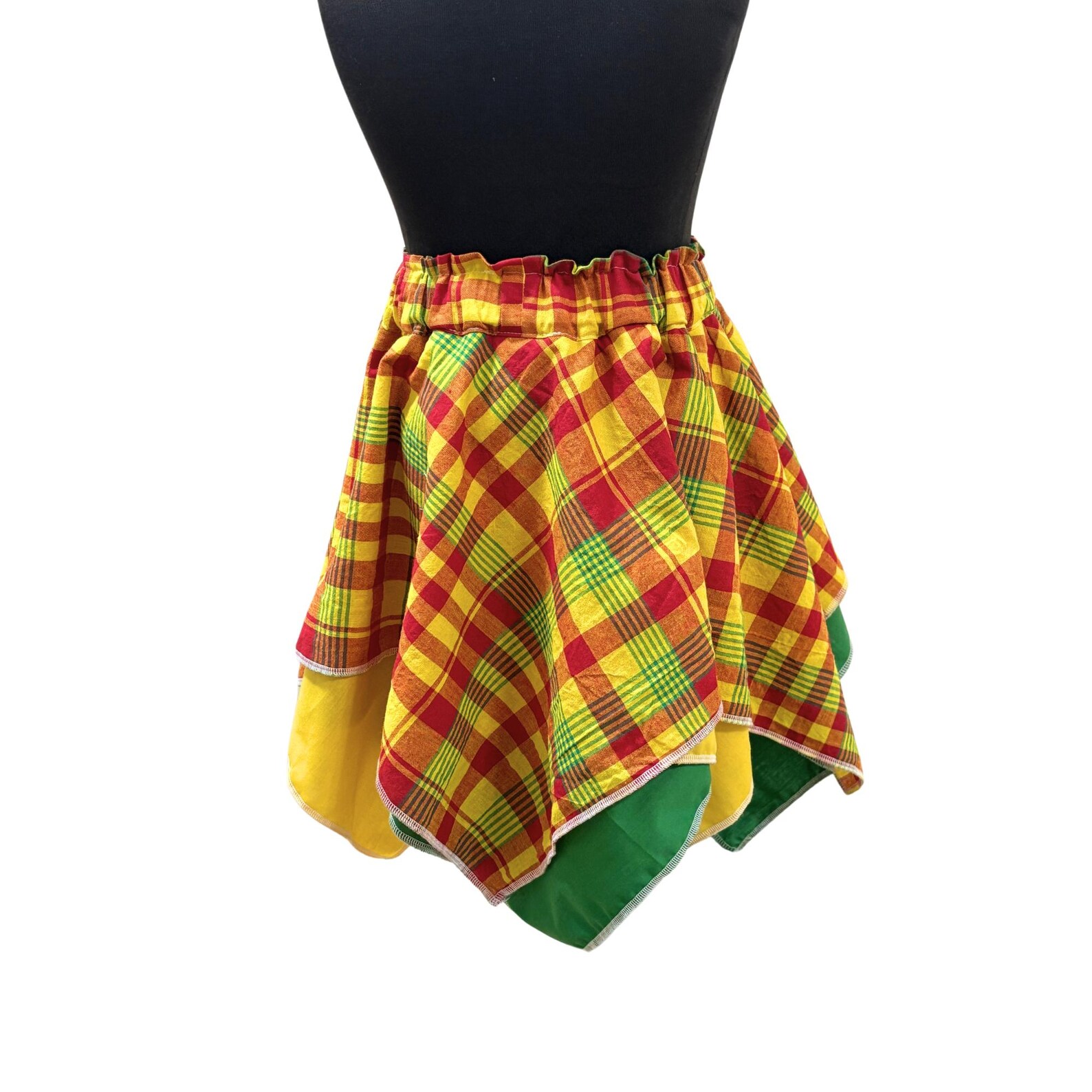 Jamaican Madras Handkerchief Hem Skirt, St Kitts Caribbean Girl ...