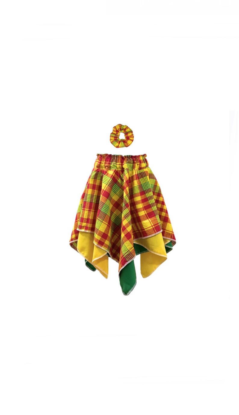 Jamaican Madras Handkerchief Hem Skirt, St Kitts Caribbean Girl ...