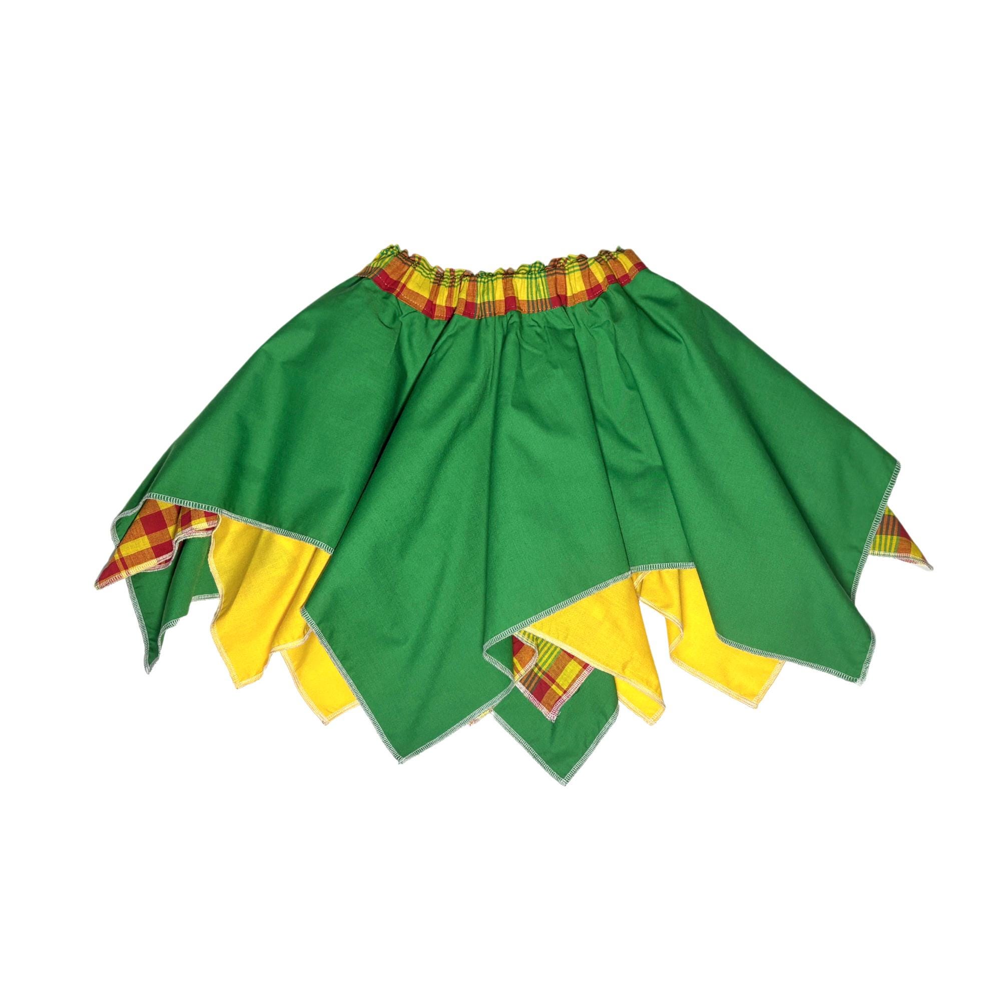 Jamaican Madras Handkerchief Hem Skirt, St Kitts Caribbean Girl ...