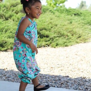 Mint Green Boho Jumpsuit Romper, Floral Baby Clothes, Toddler Pants ...