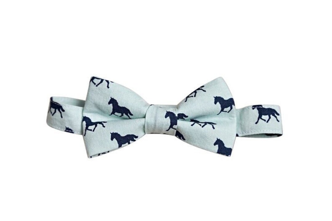 Aqua Blue Horse Bow Tie, Derby Horses, Fathers Day, Gift for Him ...
