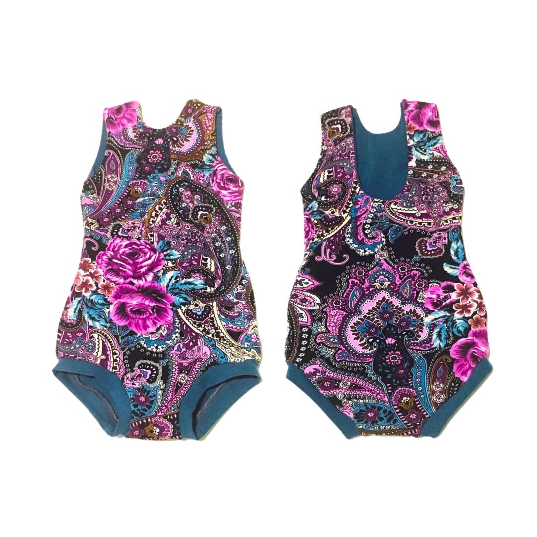 Purple Paisley Leotard, Girls Leotard, Floral Bodysuit, Baby Leotard ...