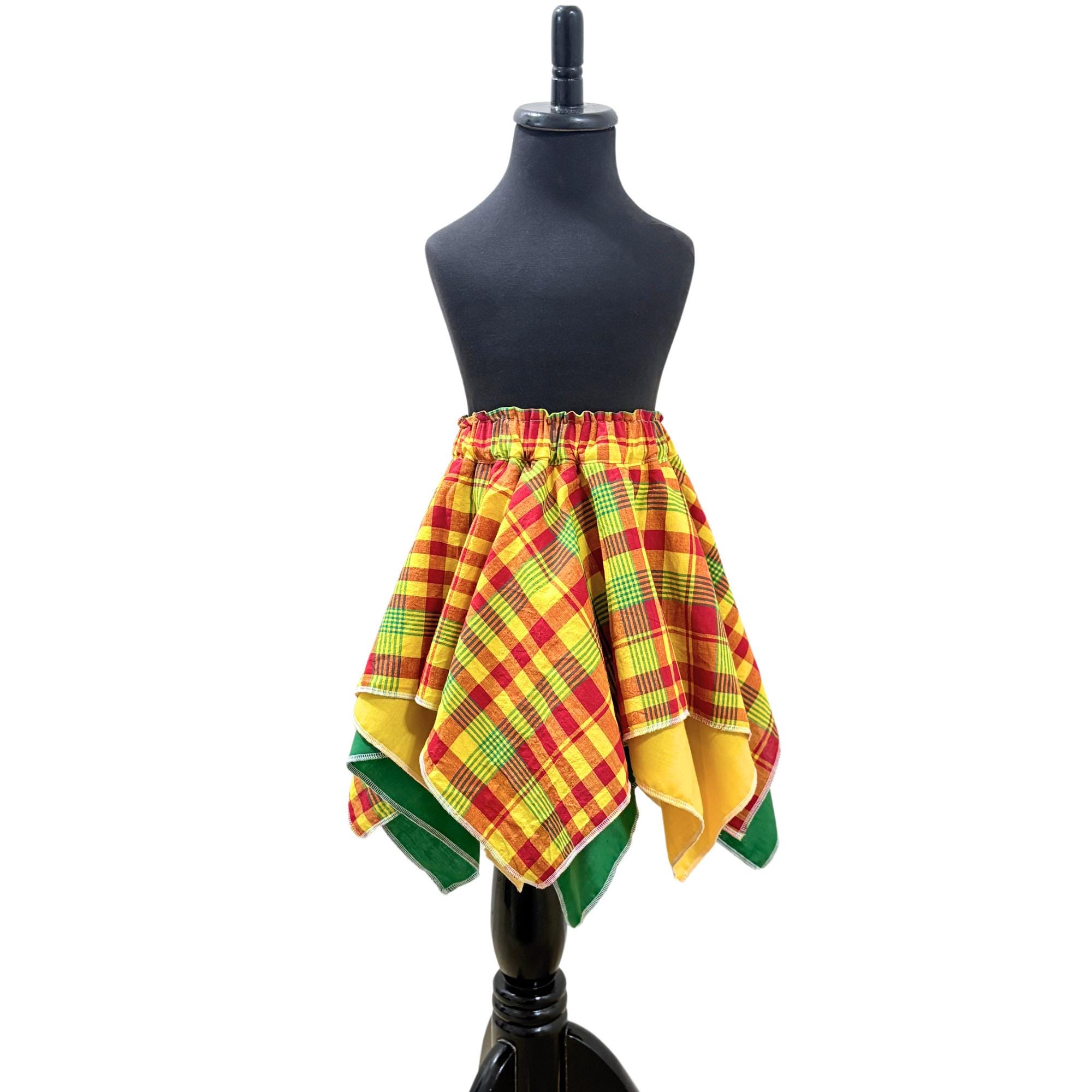 Jamaican Madras Handkerchief Hem Skirt, St Kitts Caribbean Girl ...