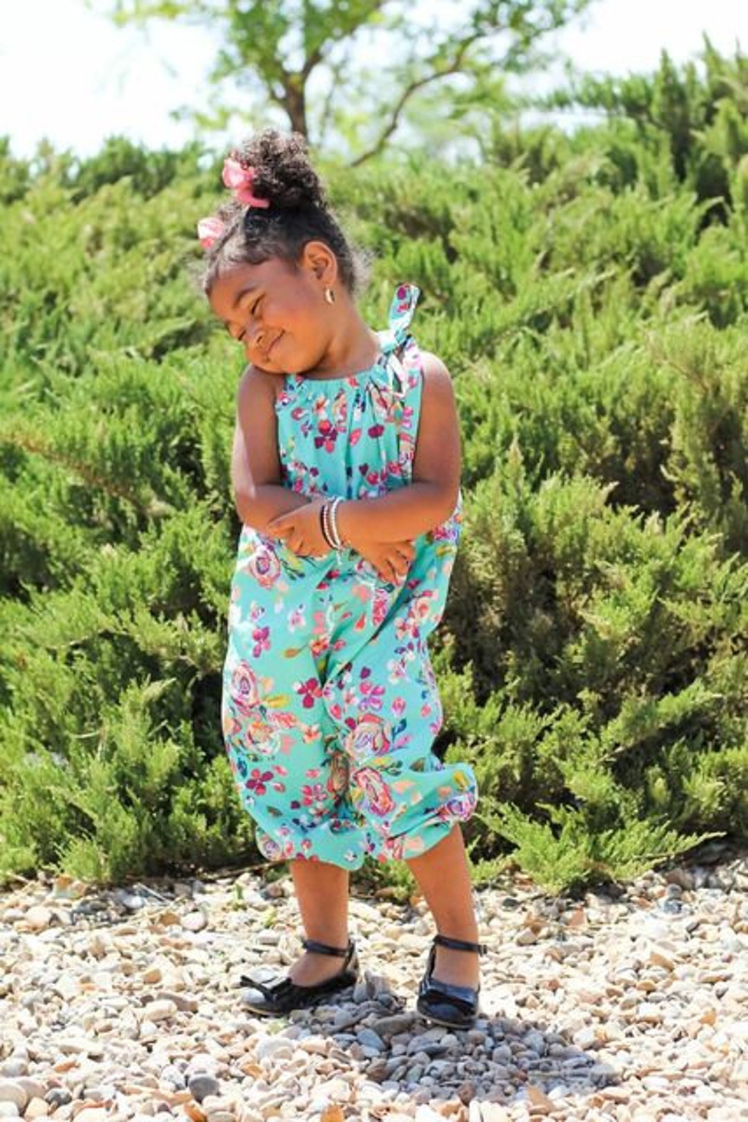 Mint Green Boho Jumpsuit Romper, Floral Baby Clothes, Toddler Romper ...