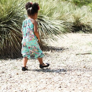 Mint Green Boho Jumpsuit Romper, Floral Baby Clothes, Toddler Pants ...