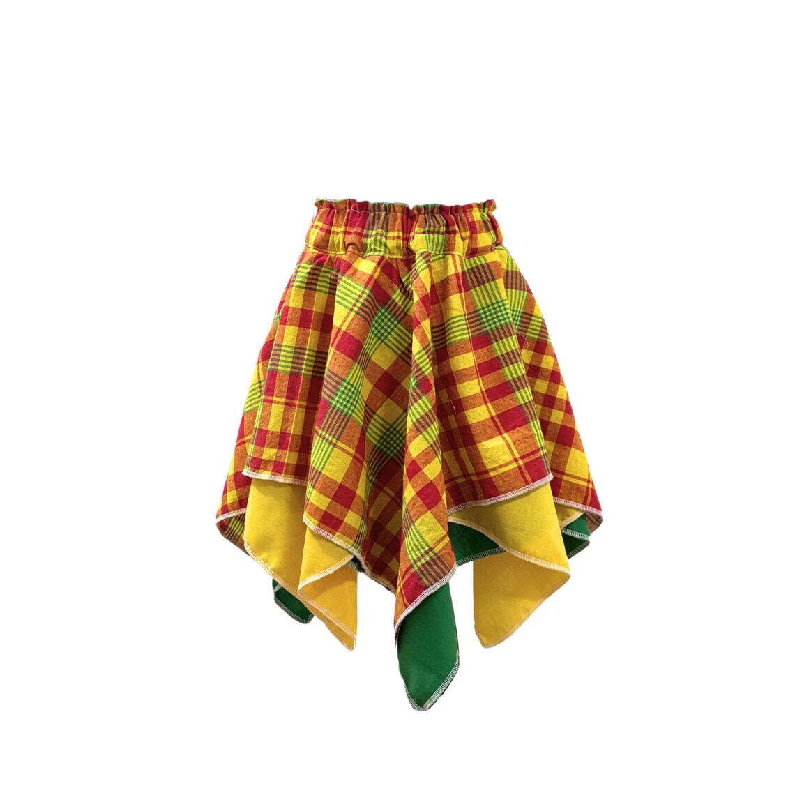 Jamaican Madras Handkerchief Hem Skirt, St Kitts Caribbean Girl ...