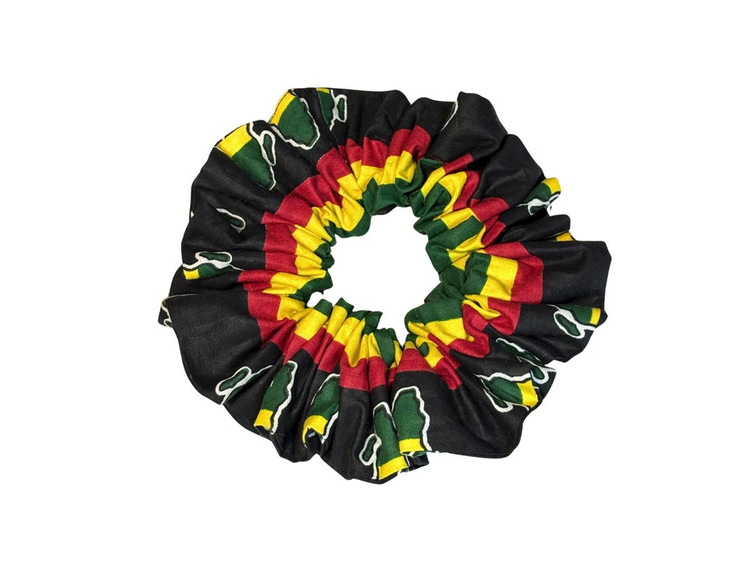Africa Map Black Scrunchie, African Print Hair Accessories, Girl’s ...