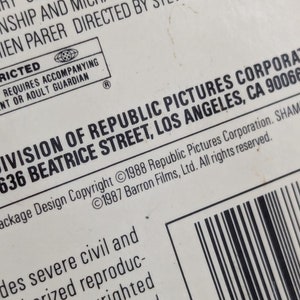 Shame Republic Pictures 1988 VHS / Vintage Video VHS Tape / Retro Movie ...