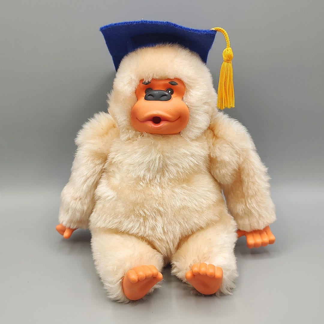 Vintage Gonga Stuffed Monkey Graduation / Gorilla / 1990s 90s / 1980s ...