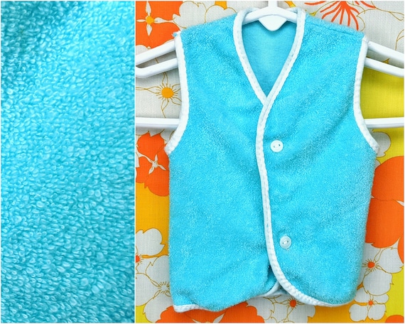 Retro Baby Shirt / Terry Cloth Vest / Retro Top / Blue - Etsy