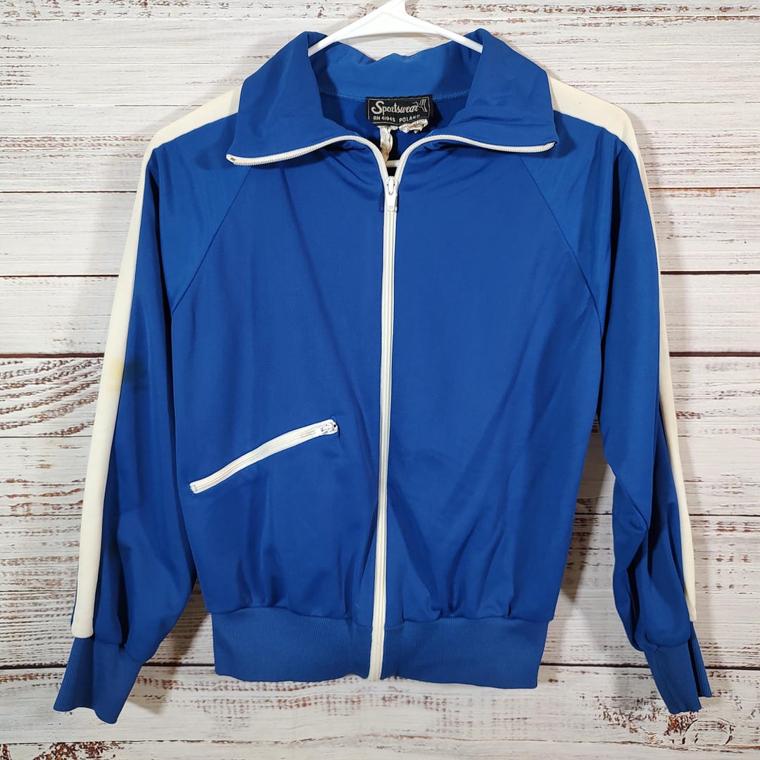 Vintage Track Jacket / 1970s 70s / Vintage Sweater / Blue Yellow ...