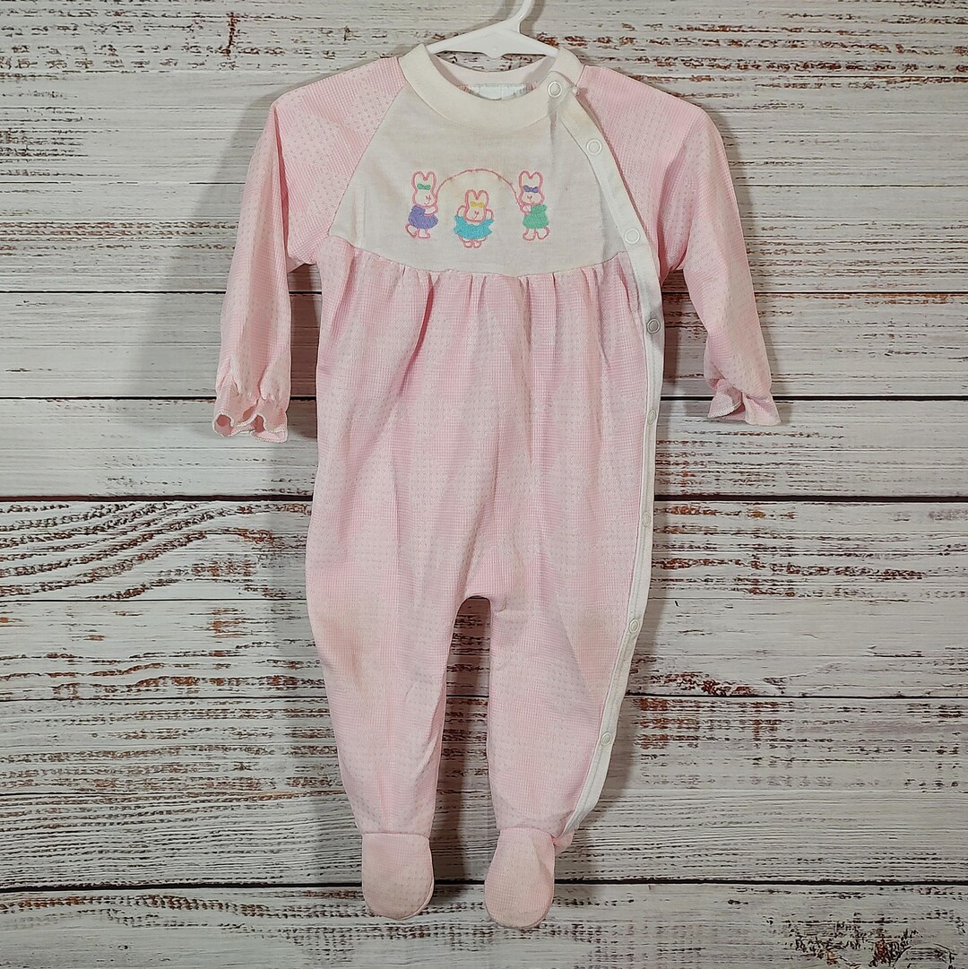 Vintage Baby Pink Jumper / Baby 1990s 90s Outfit / Infant Outfit ...