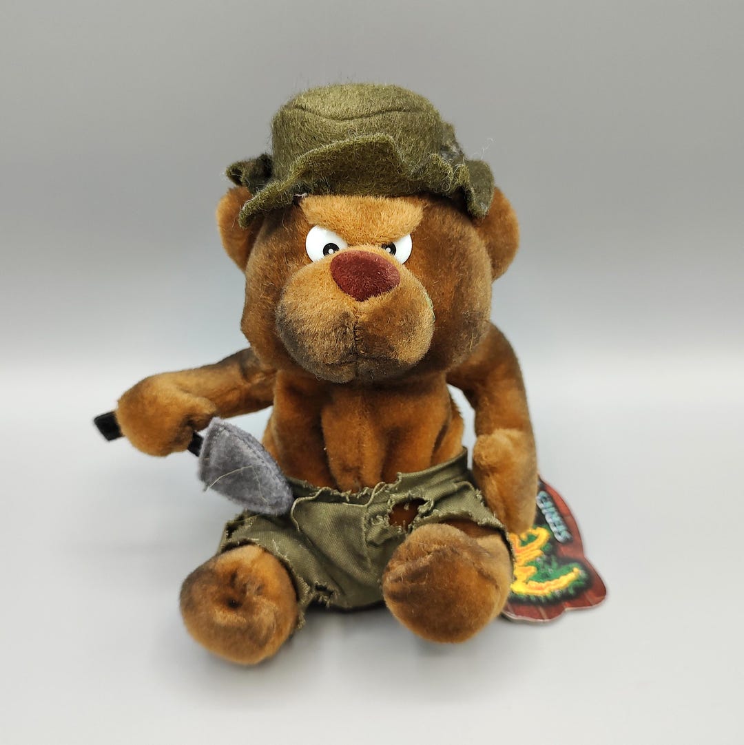 Vintage 1998 Meanies Series 2 Burny the Bear Plush Stuffed Animal ...