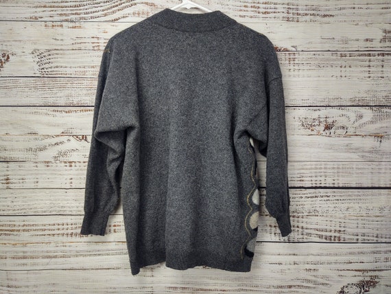 Vintage Mens Sweater / Knit Gray Sweater / Ugly Sweat… - Gem