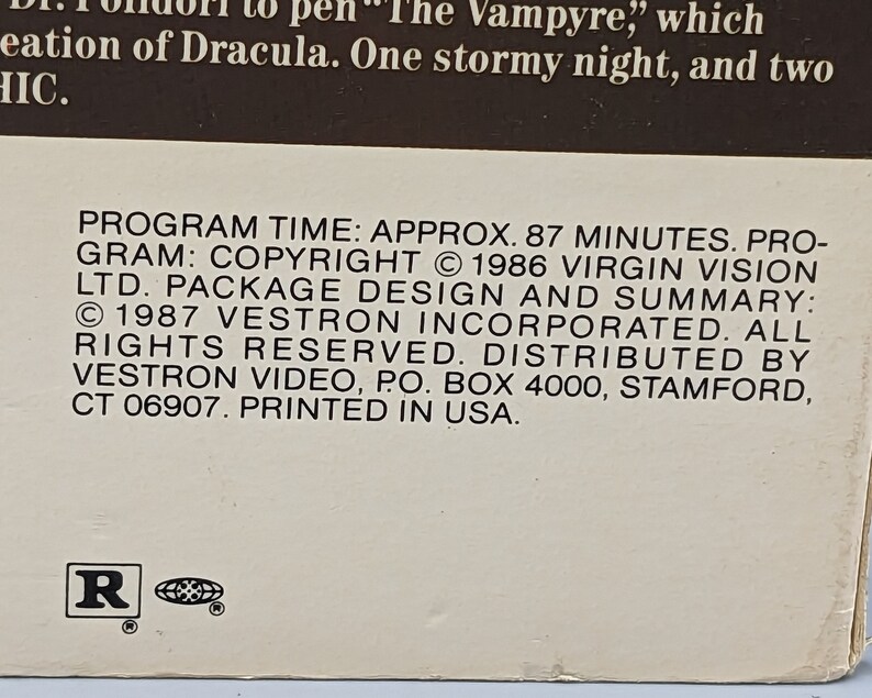 Gothic VHS Ken Russell Gabriel Byrne Julian Sands Horror Cult - Etsy