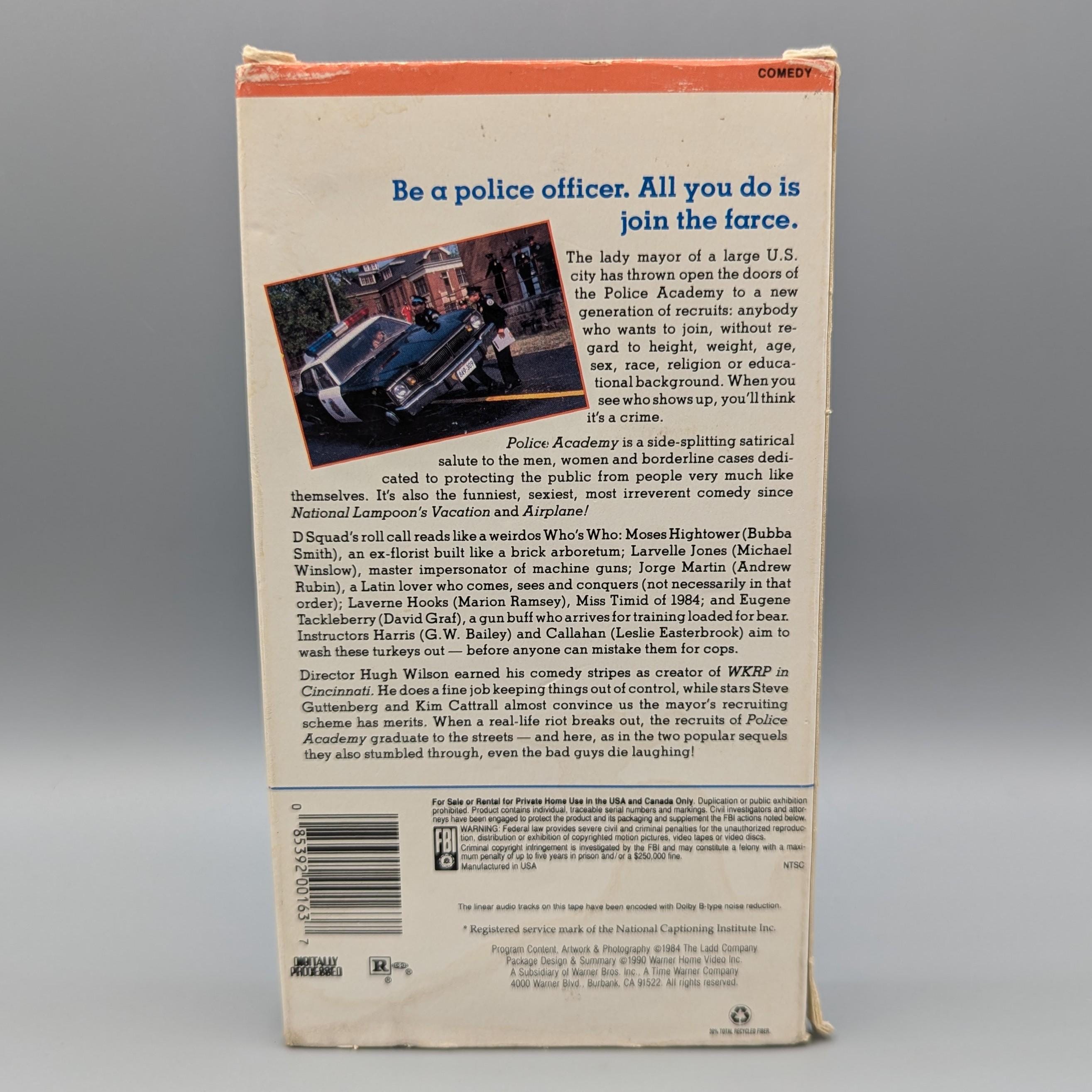 Police Academy VHS / Vintage Video VHS Tape / Retro Movie Film / 1990s ...