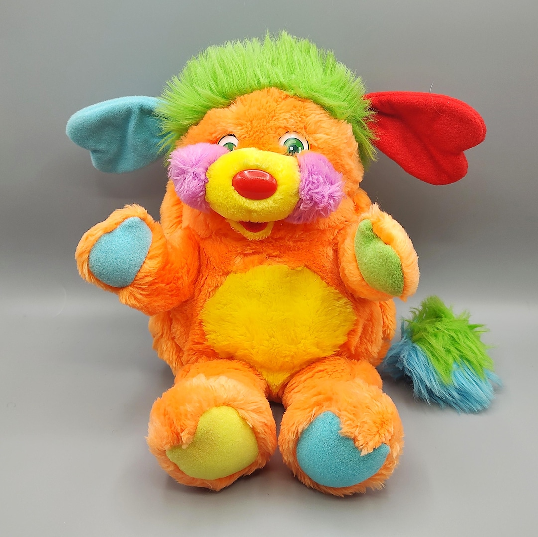 Vintage Popple Plush Toy / Orange Green Blue Pink / Stuffed Animal ...