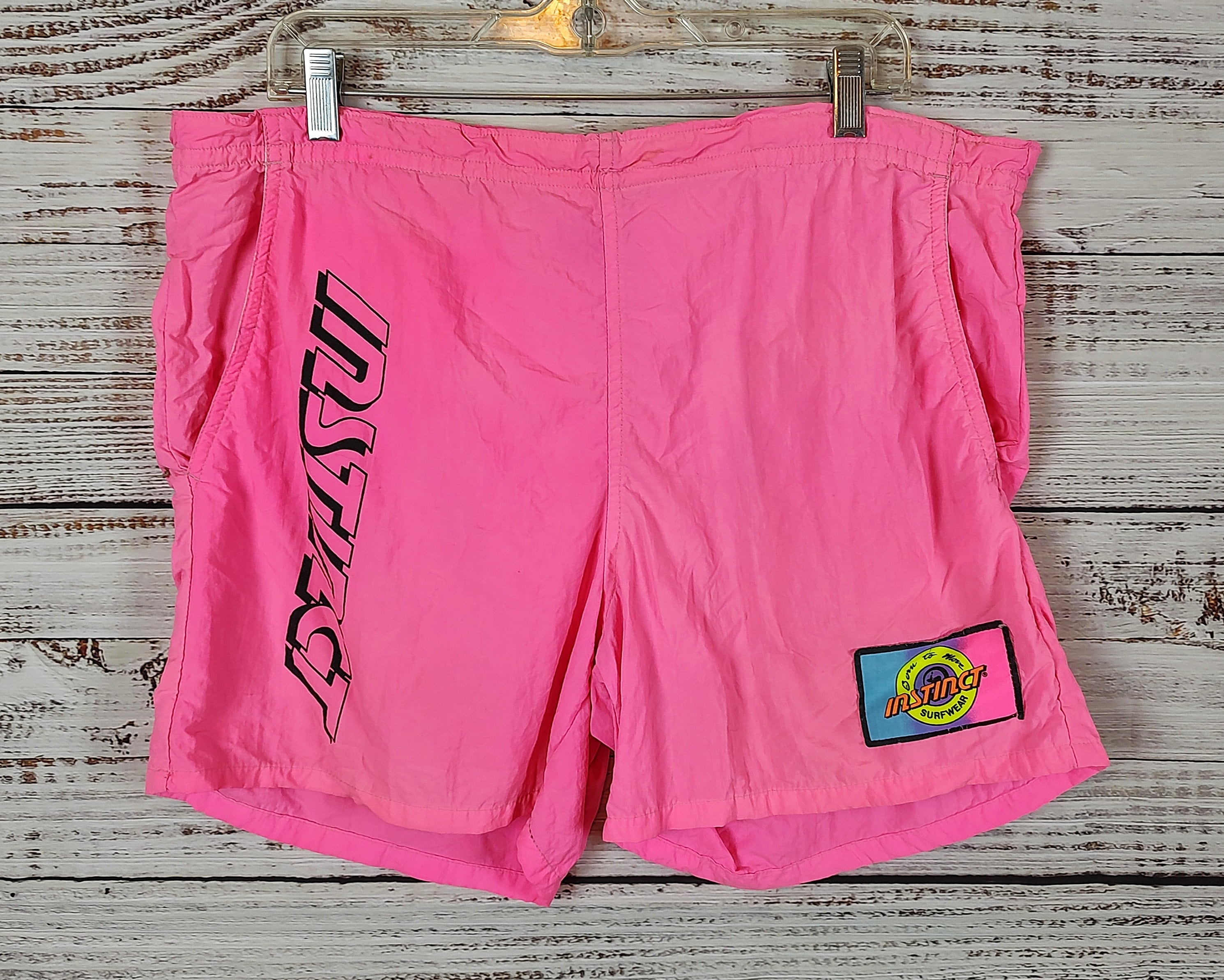 Vintage Swim Trunks / 1990s 90s / Retro Swimwear / Pink / - Etsy
