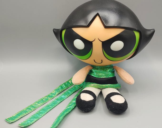 Vintage Buttercup Cartoon Network Powerpuff Girls Hard Head Stuffed ...