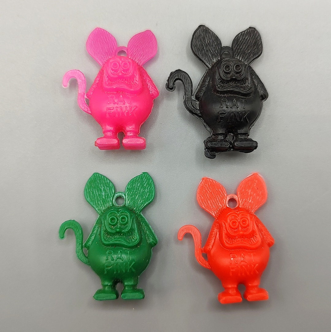Vintage Rat Fink Plastic Figure Gumball Charms Pendant Ed Roth / Mini ...