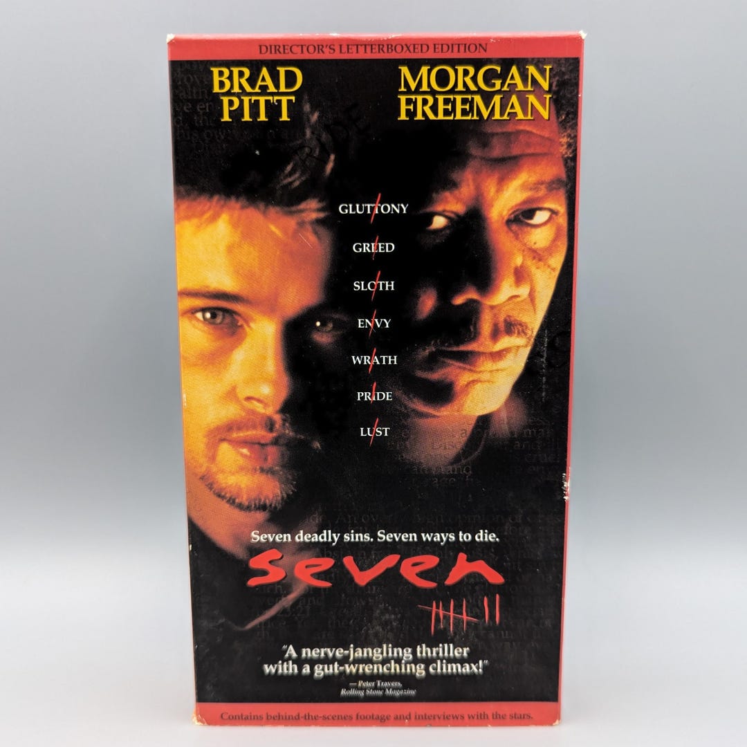 Seven Brad Pitt Morgan Freeman VHS / Vintage Video VHS Tape / Retro ...