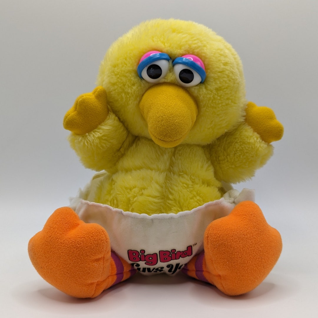 Vintage Big Bird Plush Stuffed Animal Sesame Street Hasbro Softies Baby ...