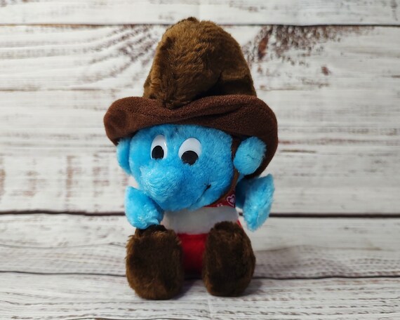 Vintage Stuffed Smurf Doll / Cowboy Smurf / the Smurfs / Retro - Etsy