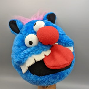 Vintage Monster Blue Hand Puppet / Googly Eye / Stuffed Animal - Etsy