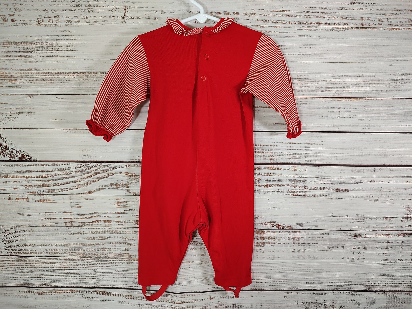 Vintage Baby Jumper / Baby / 1970s 70s Baby Outfit / Red White / 9M 9 ...