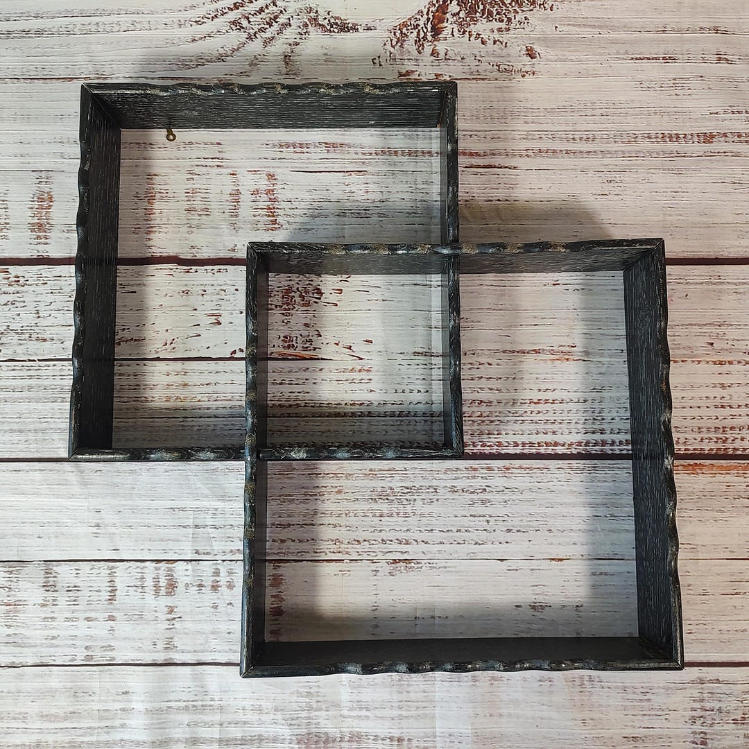 Vintage Shadow Box / 1950s 50s Wooden Shelf / Retro Shelves / Square ...